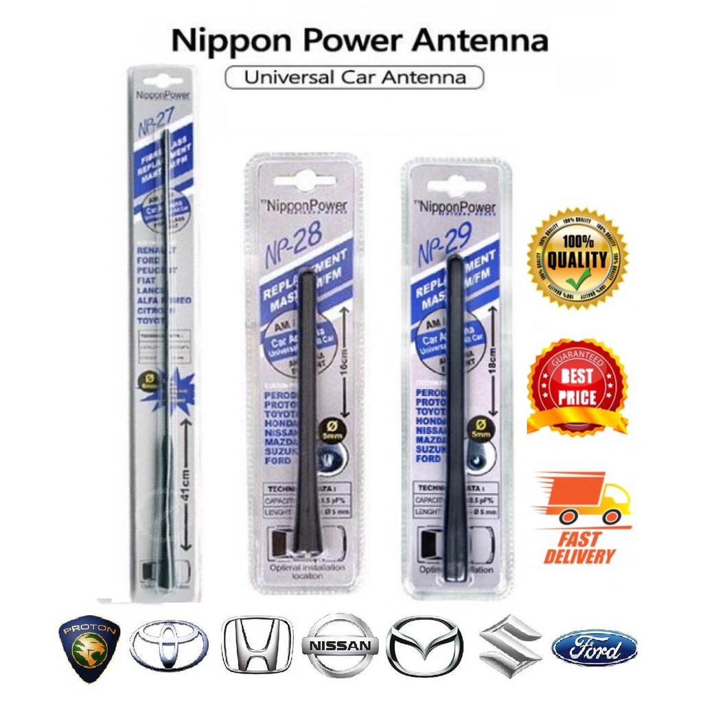 For All Modal Car Antenna NP27 NP28 NP29 Nippon Power / Antenna Myvi ...