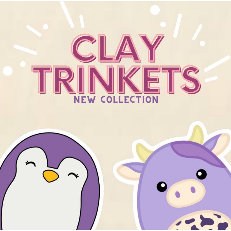 Cute purple Clay trinkets by luwad crafts | Shopee Philippines