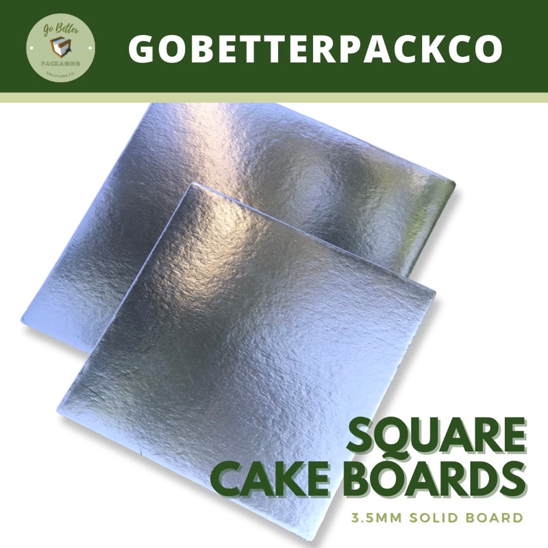 [10pcs] Square Cake Board (2mm) White, Silver and Gold | 6x6” • 7x7 ...