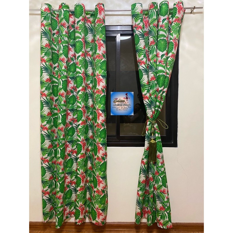 Palmera Green Ring Curtain Sold per piece | Shopee Philippines
