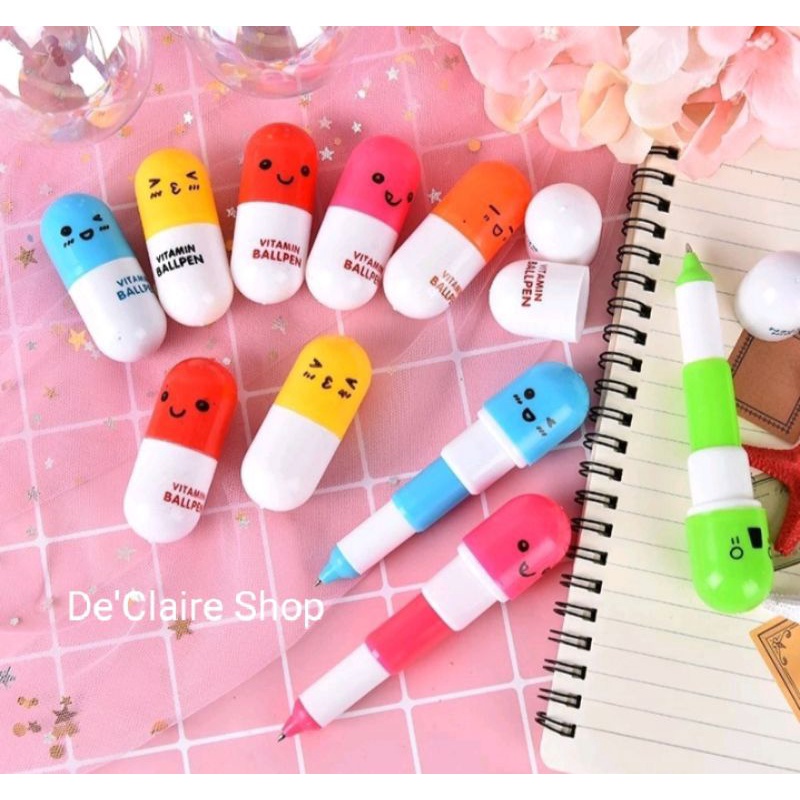 Vitamin Tablet Capsule Pen Vitamin Ballpen Unique Capsule Medicine Pen ...