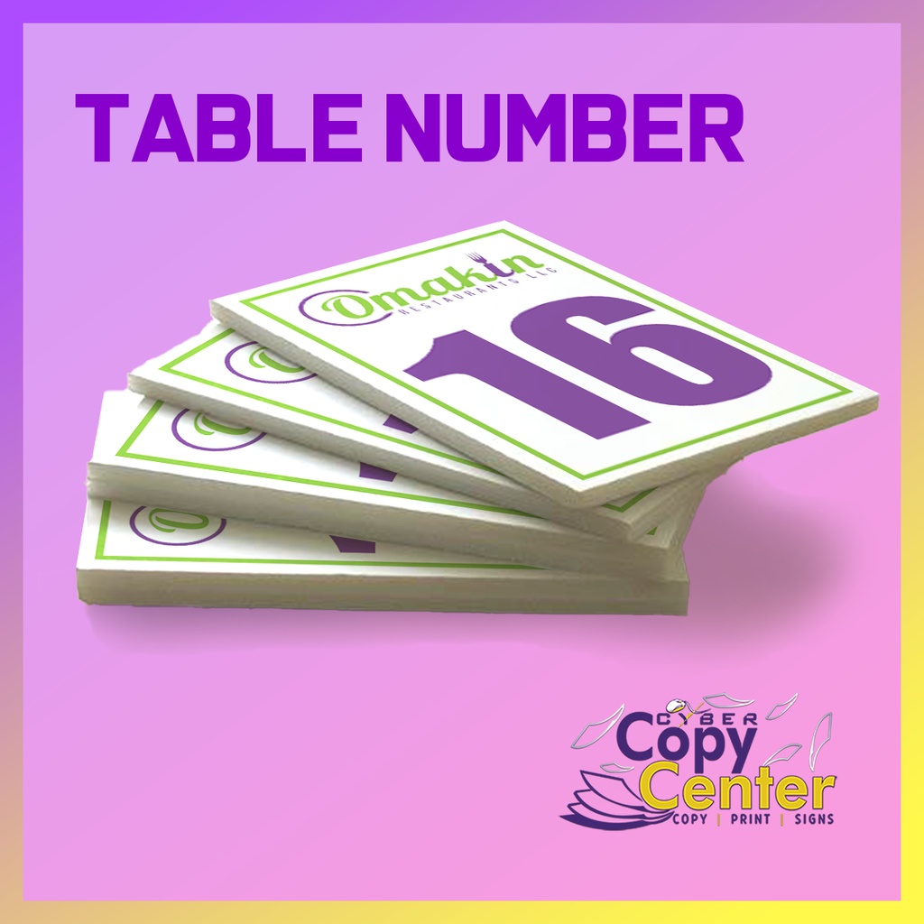 Table Number CUSTOMIZED PERSONALIZED WATERPROOF Queue Waiting Number ...