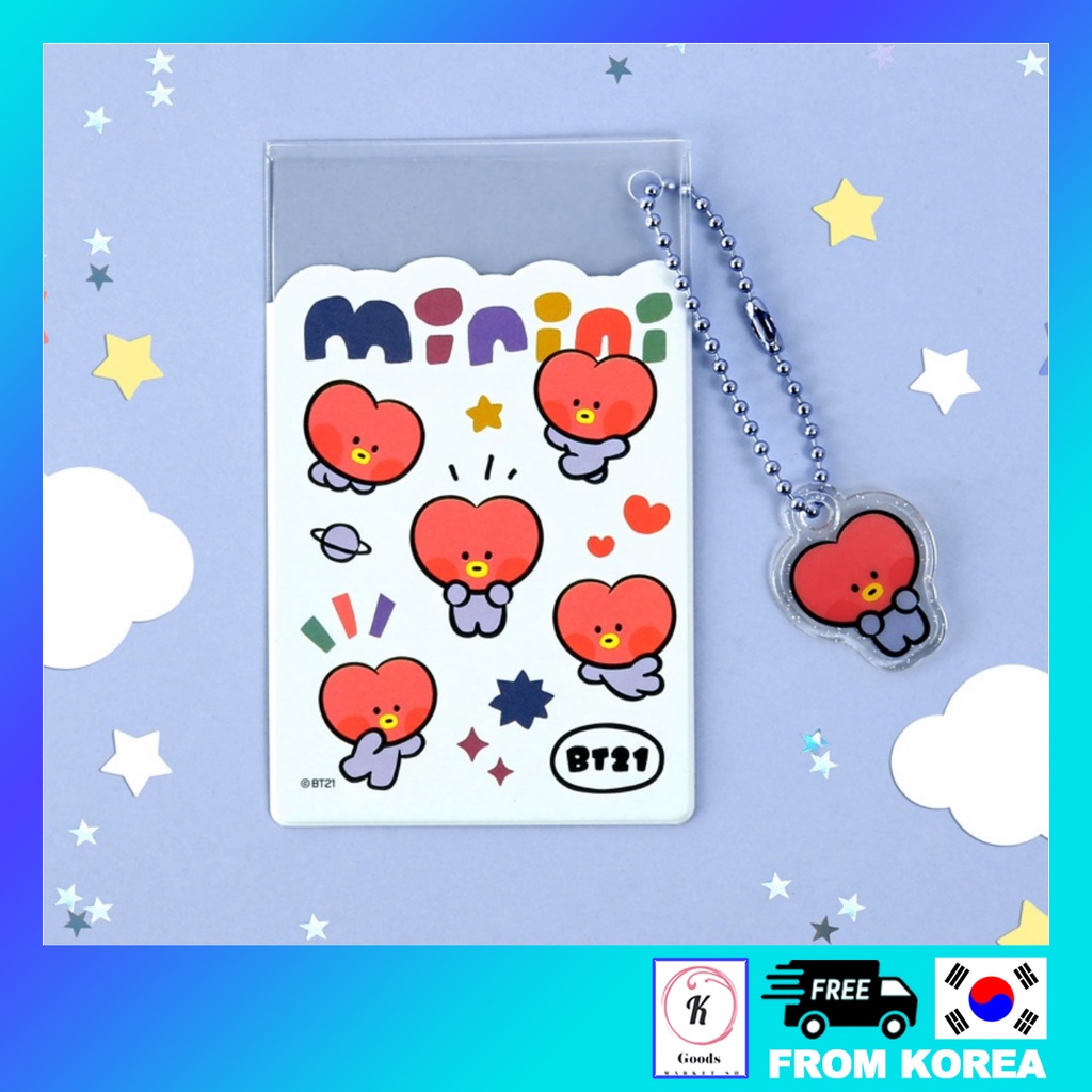 BT21 Clear Card Holder Pocket Minini Keyring Credit Bank Card Holder Students Bus Card Case ...