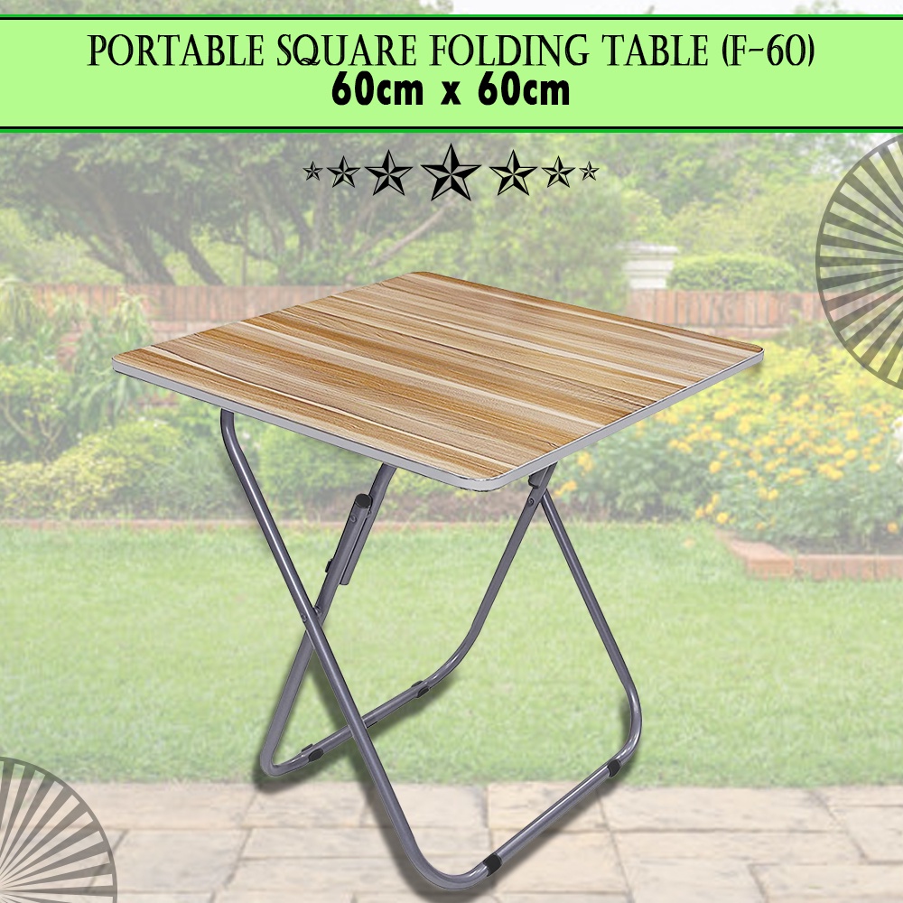 All-Purpose Metal Base Portable Square Folding Table 60cm x 60cm (F-60 ...