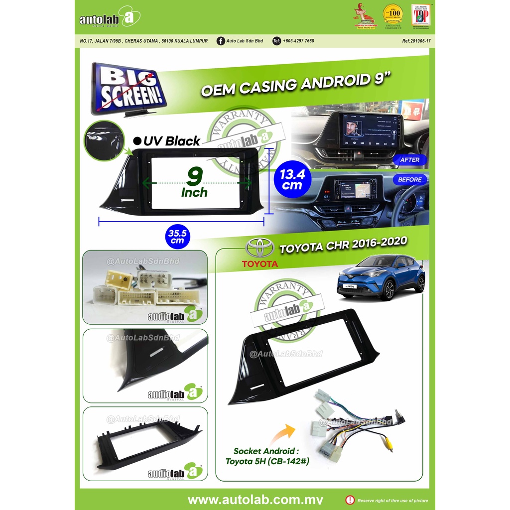Big Screen Casing Android - Toyota CHR 2018-2019 (9inch) | Shopee ...