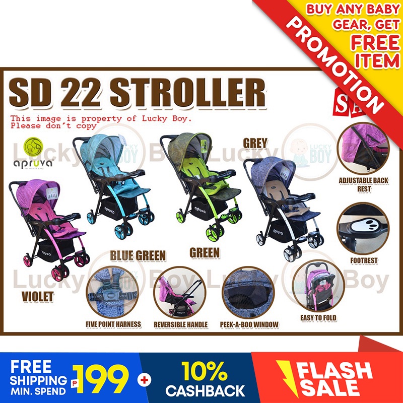 Apruva SD-22 Aller Reversible Handle Deluxe Stroller for Baby | Shopee ...