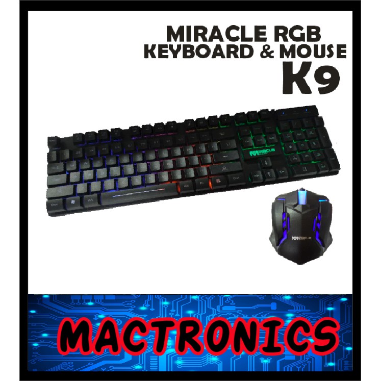 MIRACLE SNAIL K9 USB KEYBOARD AND MOUSE RGB | Shopee Philippines
