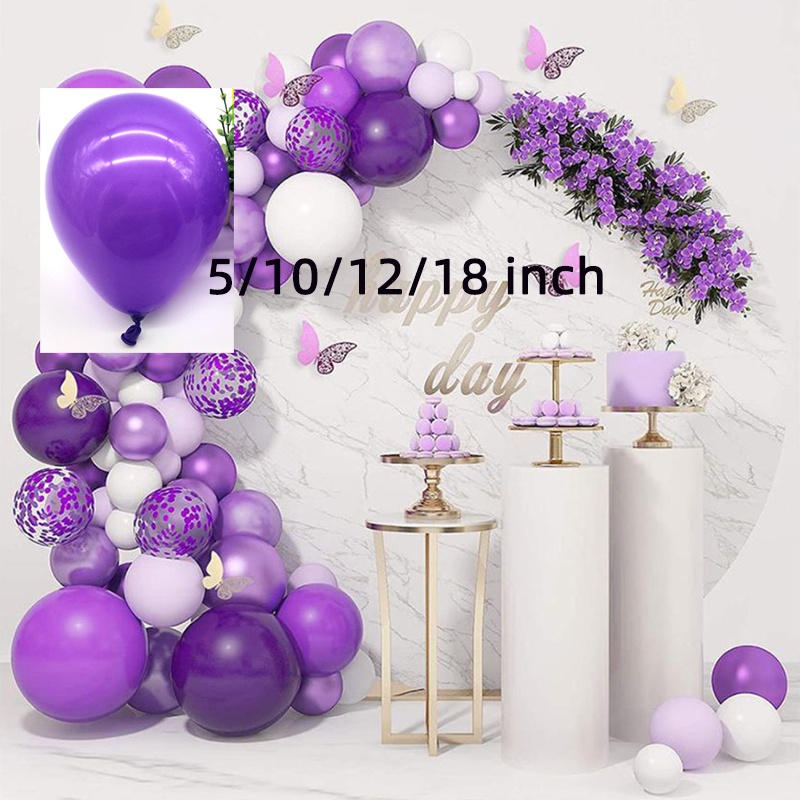 5/10/12/18 Inch Purple Balloon Party Birthday Decoration Latex Wedding ...