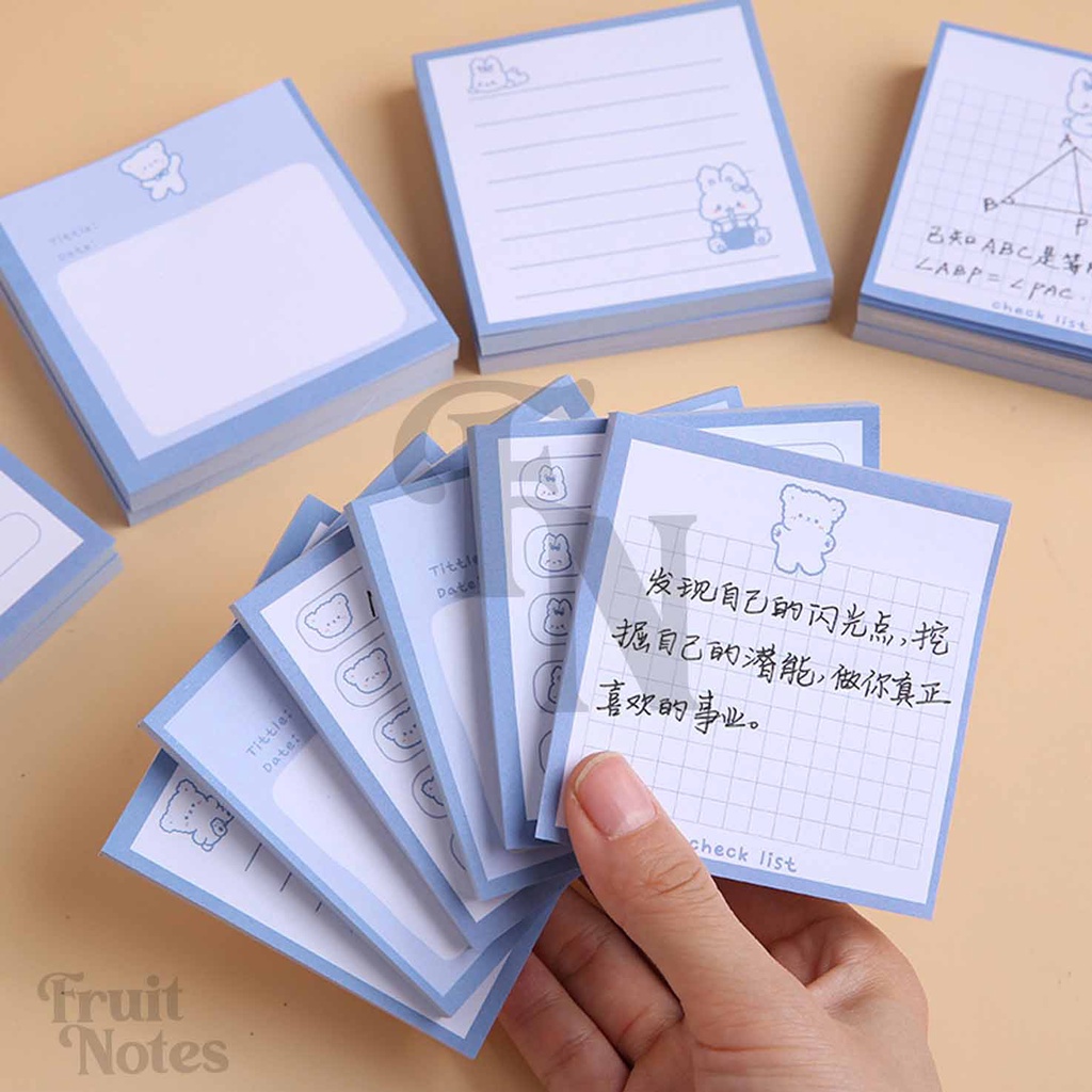 SN272 80 sheets Kawaii Rabbit Bear Sticky Notes | Shopee Philippines