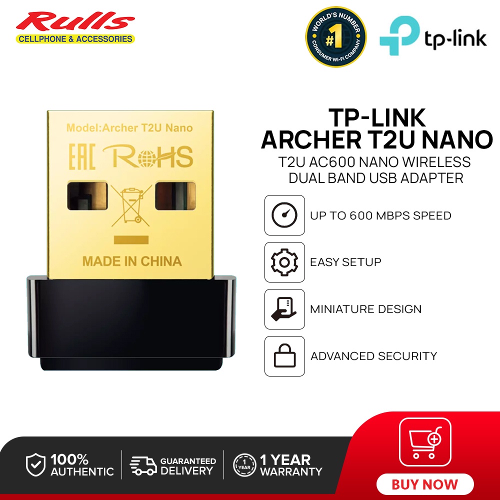 TP-Link Archer T2U Nano AC600 Nano Wireless USB Adapter | WiFi Dongle ...