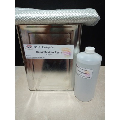 Semi Flexible Resin - ( Fiberglass) - Kit 4 (15kg resin, 1L Hardener, 5kg Woven Cloth) | Shopee ...