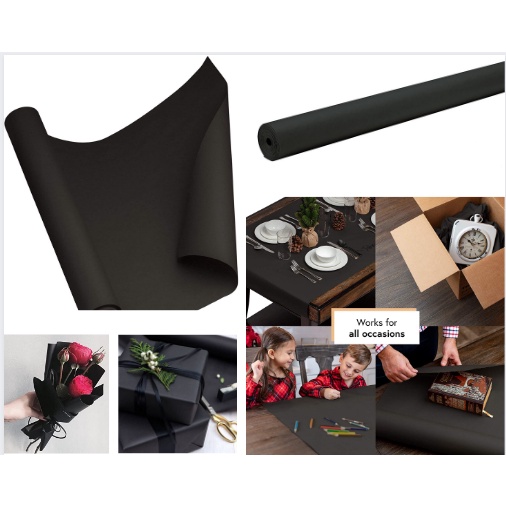(1 / 5 Meters) Black Long Wrapping Paper Roll | Shopee Philippines
