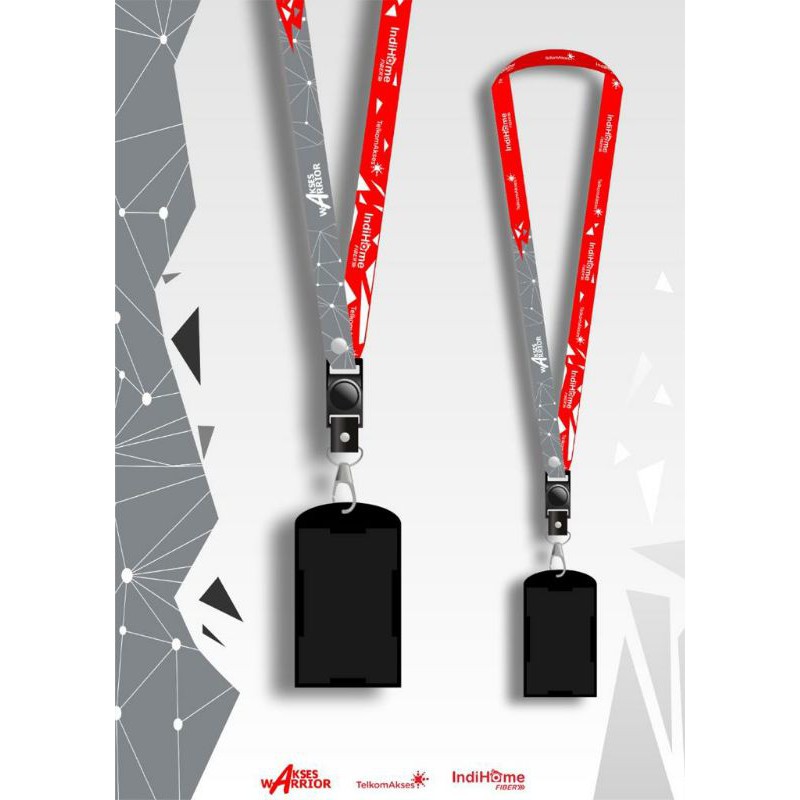 Id CARD Rope + Access TELKOM HOLDER - RED GRAY | Shopee Philippines