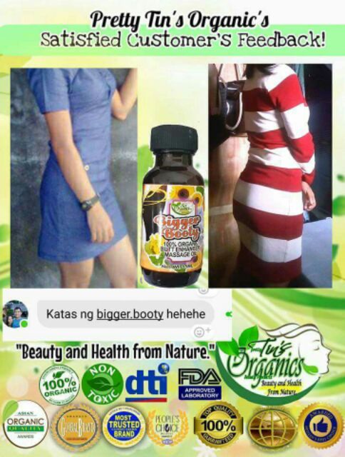 Bigger Booty Oil Butt Enhancer Massage Oil Pampalaki ng Pwet Pretty Tins Organic WSPH | Shopee ...