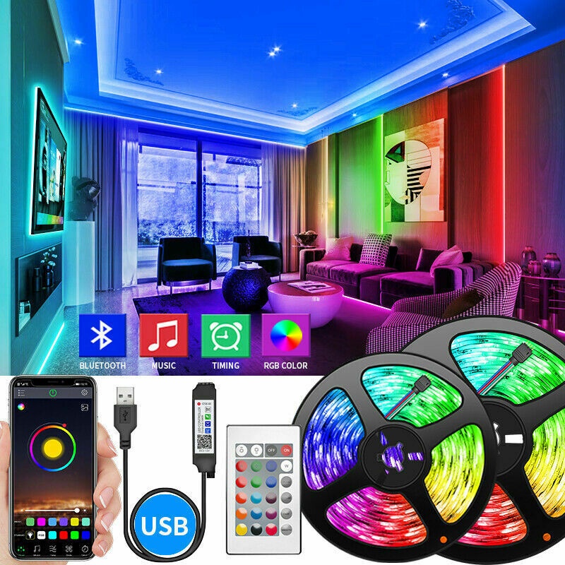 20m LED strip RGB with 24-key remote control SMD 5050 color variable TV ...