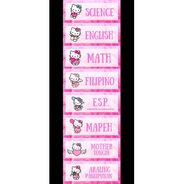 Subject Stickers Ready to sticked on notebooks / Cars / Paw / minecraft ...