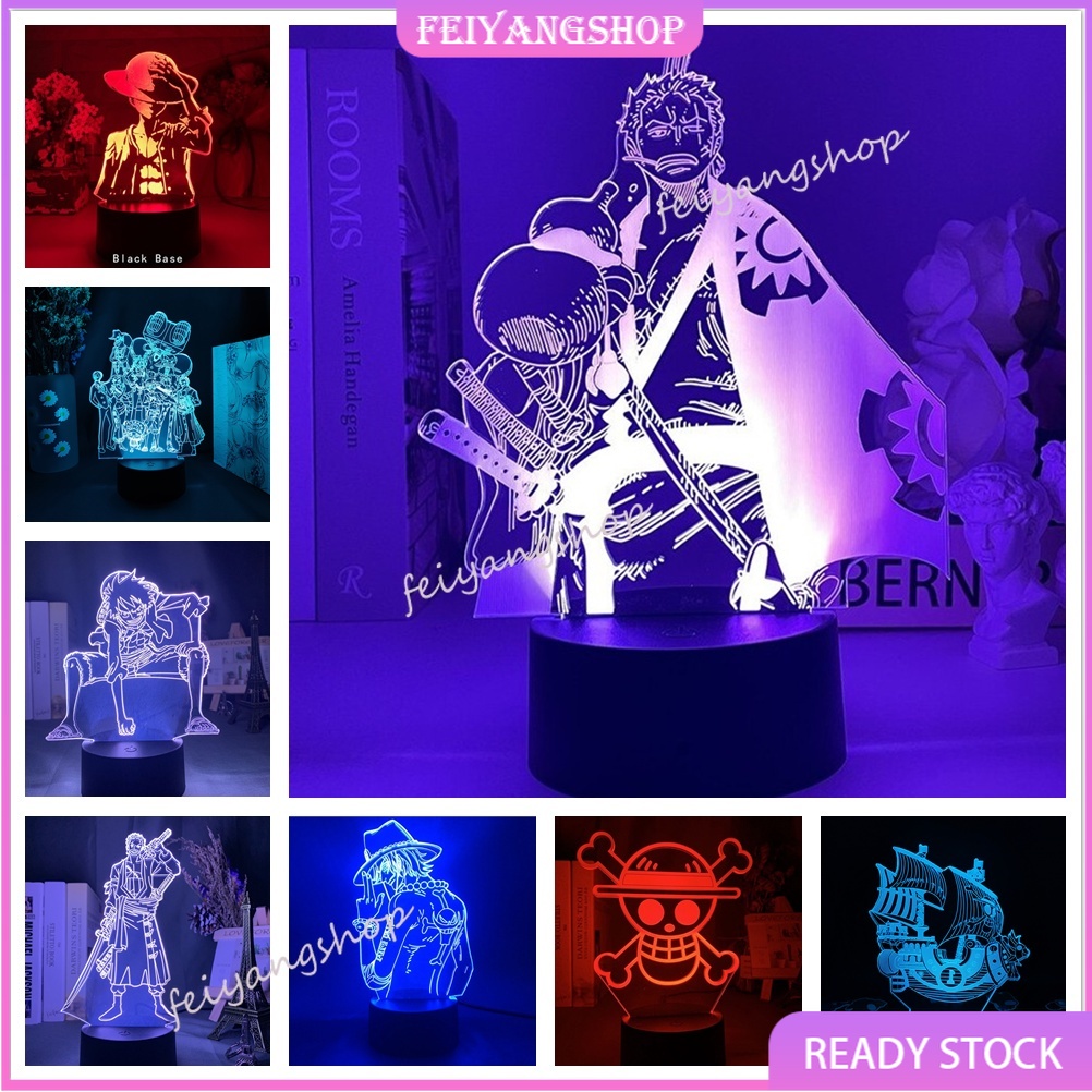 One Piece Night Light Luffy Sanji Zoro Nami Chopper 3D LED Table Lamp ...