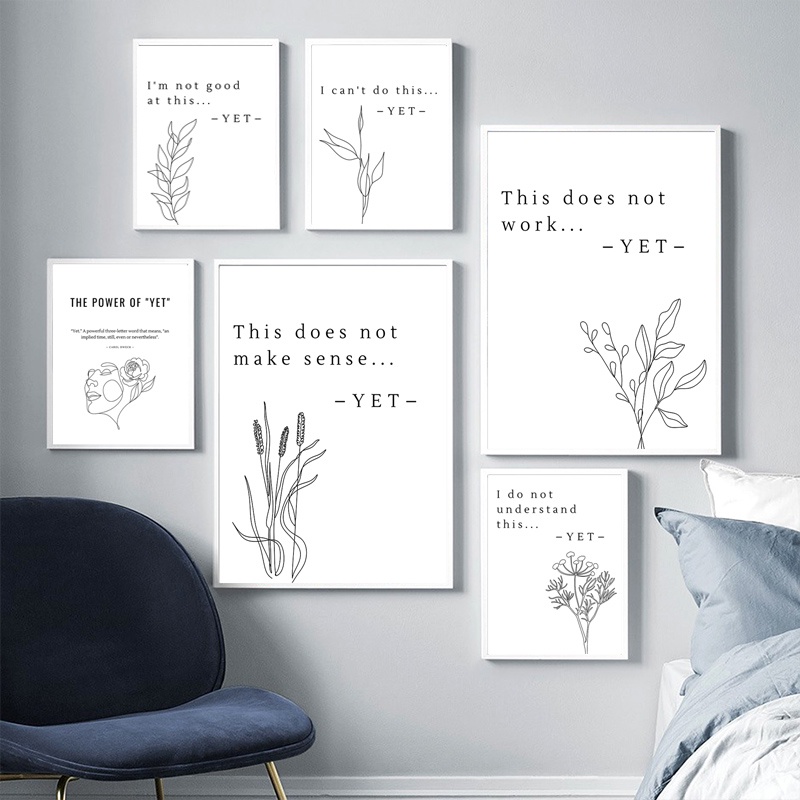 Nordic Style Growth Mindset Wall Poster Minimalism Decoration Painting ...
