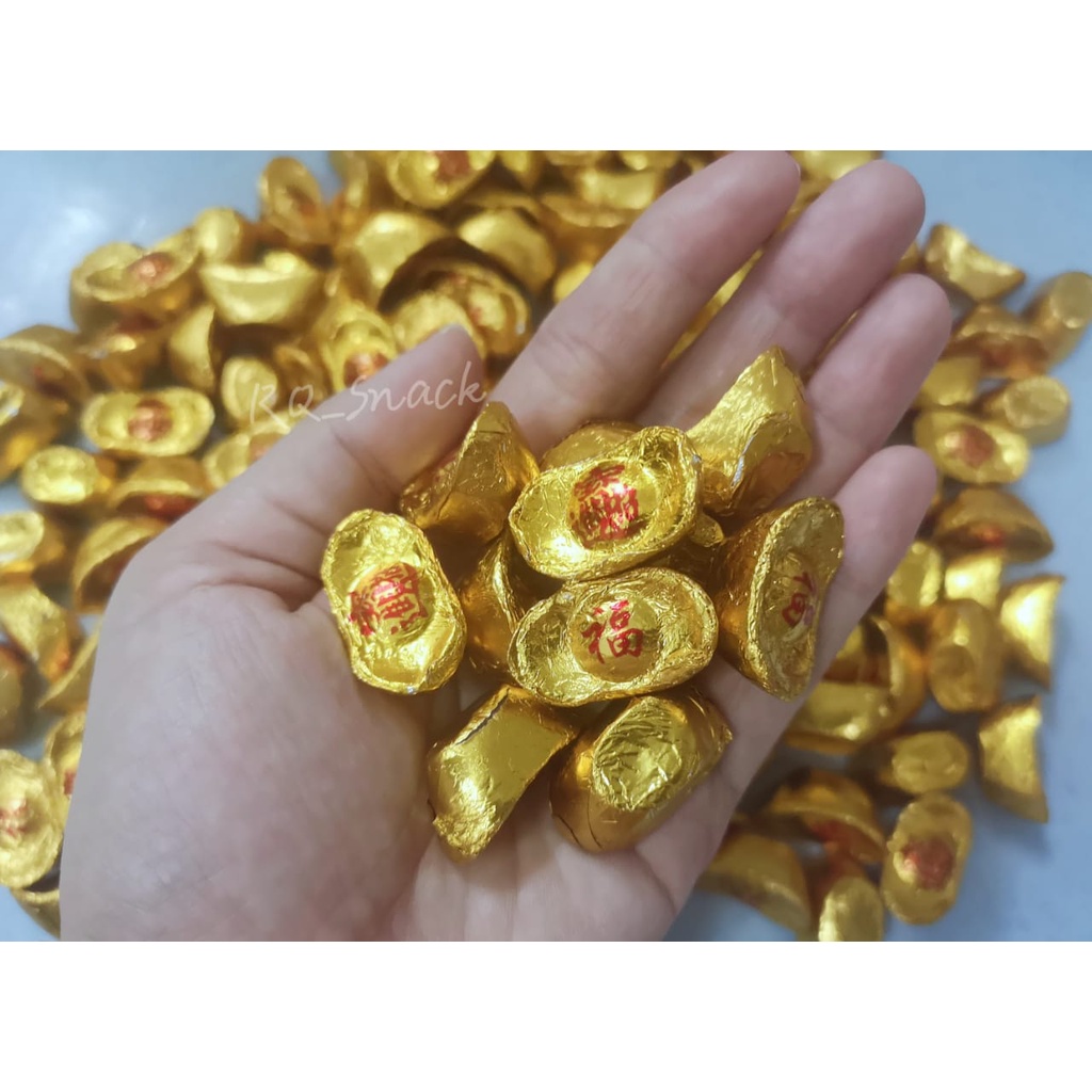(100pcs) Golden Treasure Chocolate / Gold Coin Chocolate 金元宝巧克力 ...