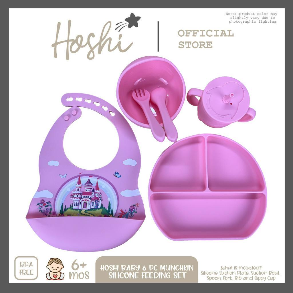 Hoshi Baby 6pc Munchkin Silicone Feeding Set, Premium 100% Food Grade ...