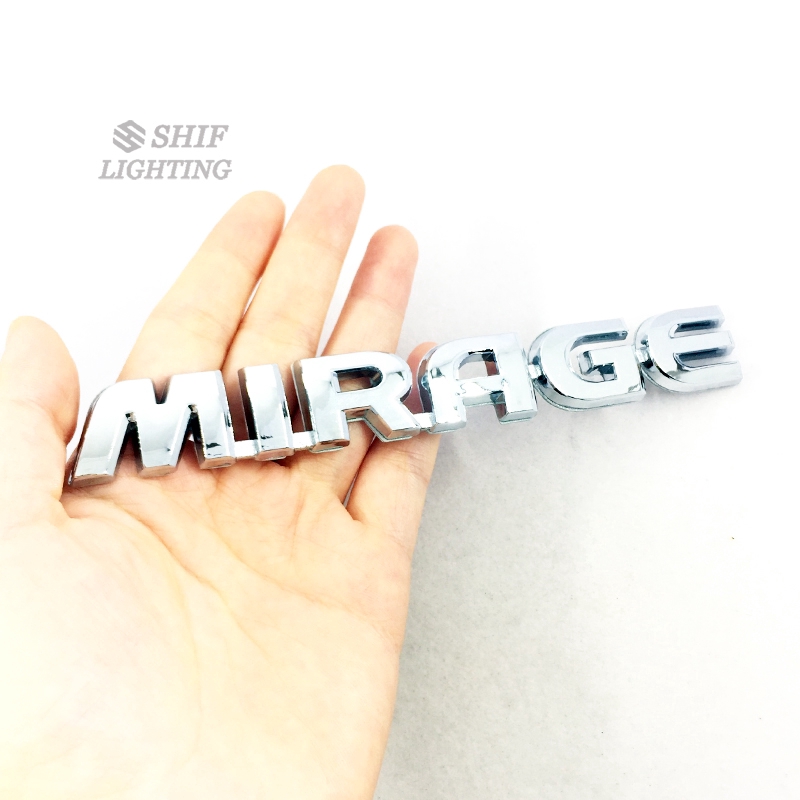 1 x ABS Chrome MIRAGE Letter Logo Car Auto Rear Trunk Emblem Badge ...