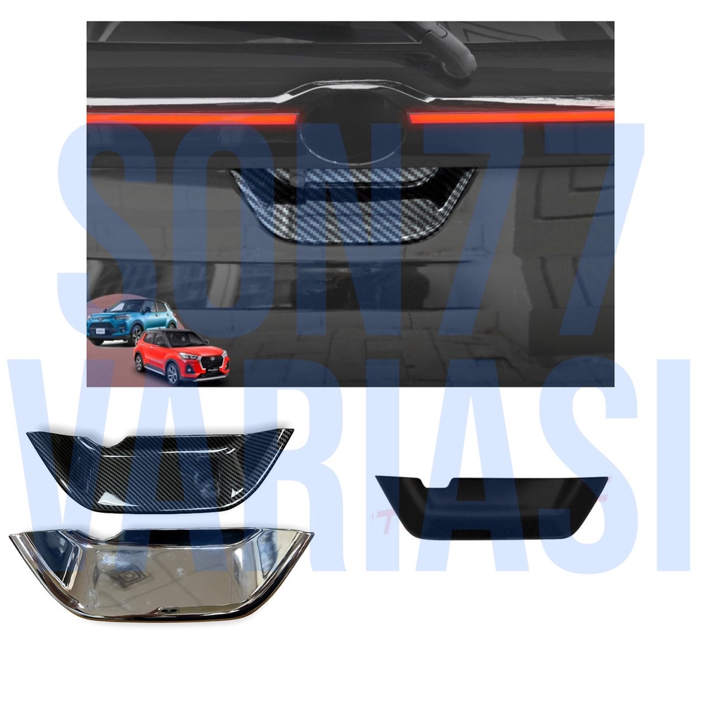 Rear back door outer cover raize rocky black chrome carbon | Shopee ...