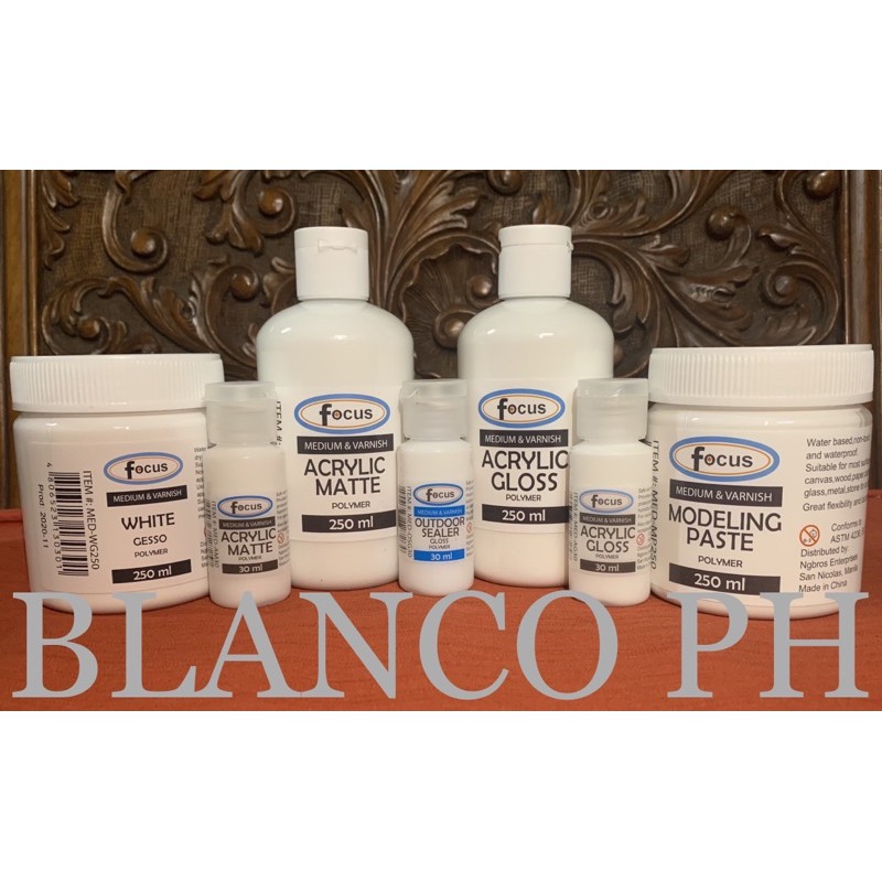 FOCUS Medium & Varnish (White Gesso / Modeling Paste / Varnish ...