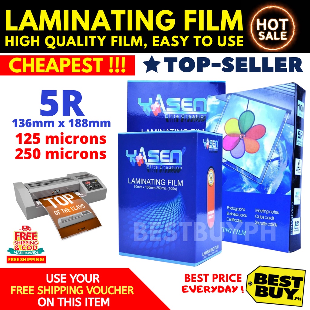 YASEN Laminating Film - 5R (100sheets) | Shopee Philippines