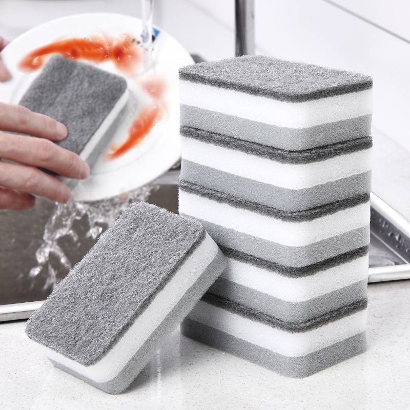 Double-sided Sponge Cleaning Dish Washing Catering Scourer Household ...