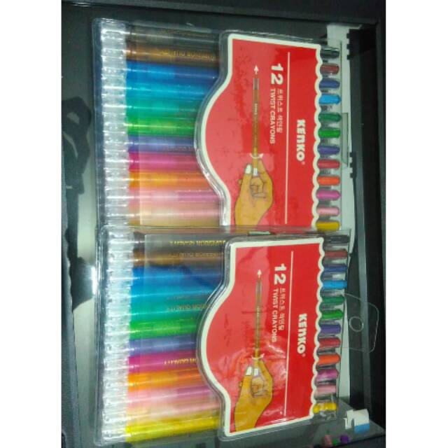 12-Color Twist Crayon Brand Kenko | Shopee Philippines