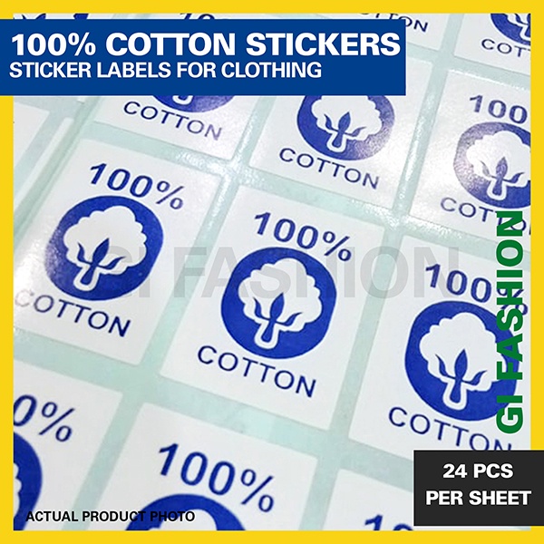 100% Cotton Stickers 24 PIECES label for clothing sewing fabric per ...