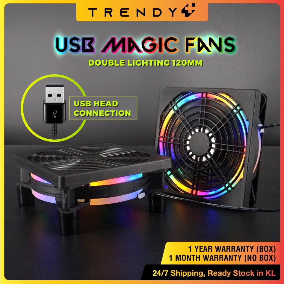 TrillionX Magic FIX RGB Fan Rainbow Colors USB connector Router Wifi ...