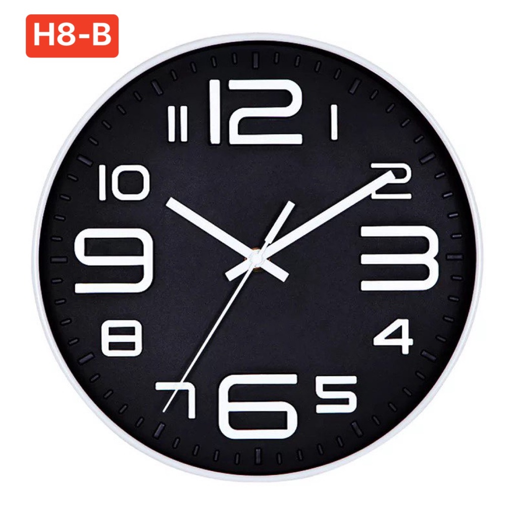 PNGN H8B- 8 inch/19.8cm black white Nordic Wall Clock — H8-B | Shopee ...