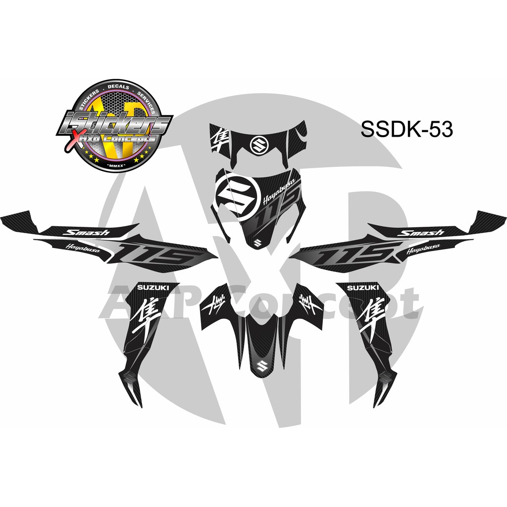 Smash 115 Full Decals With Carbon Fiber Effect SSDK-53 (Laminated ...