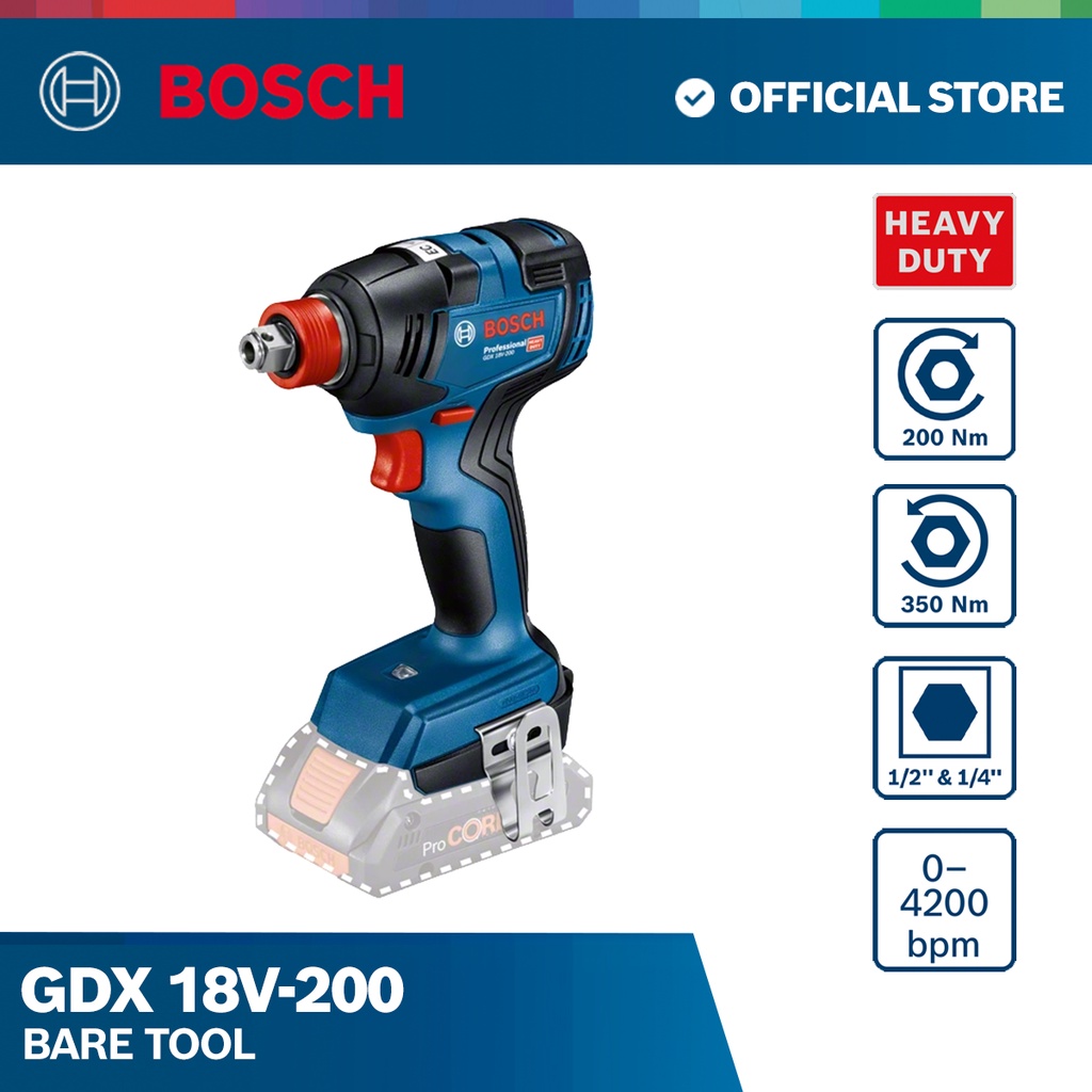 Bosch GDX 18V-200 Professional Cordless Compact Impact Driver (Bare ...