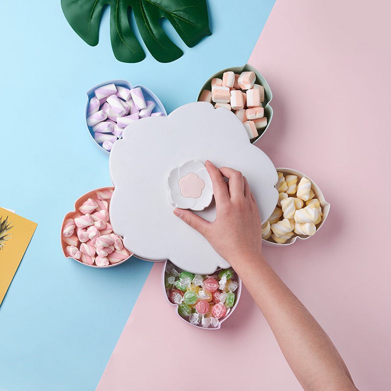 MengShop Rotating fruit box Creative Five Grid Compartment Dried Fruit ...