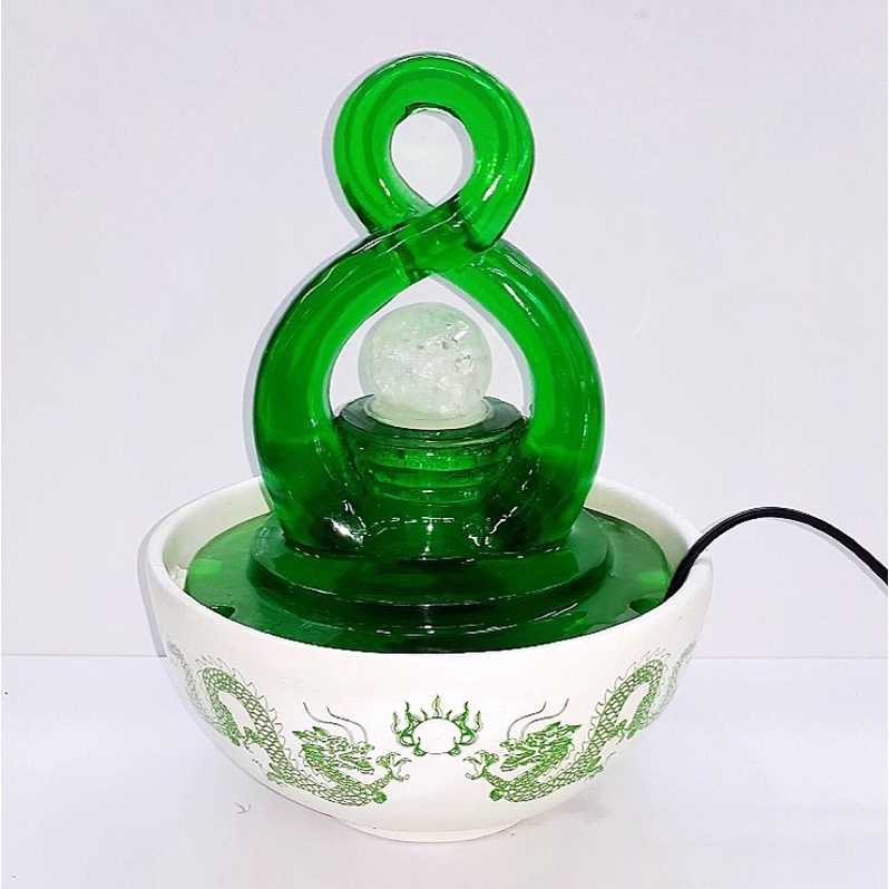 Fengshui Green Lucky Figure 8 Water Feature / Fountain for Prosperity ...