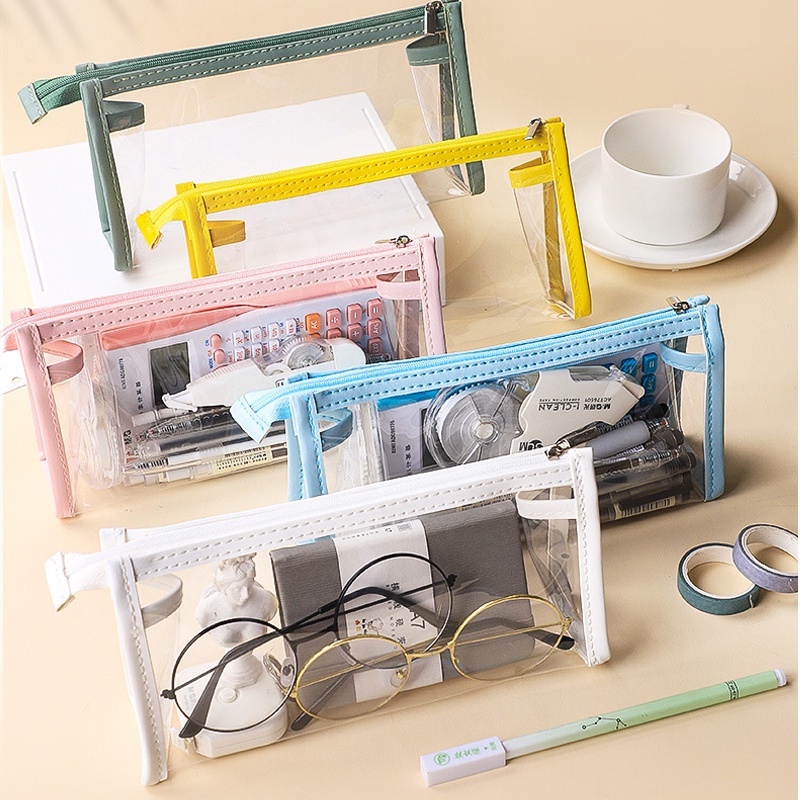 WG Transparent Pencil Case with Zipper, Pen Bag, Pencil Pouch, Portable ...
