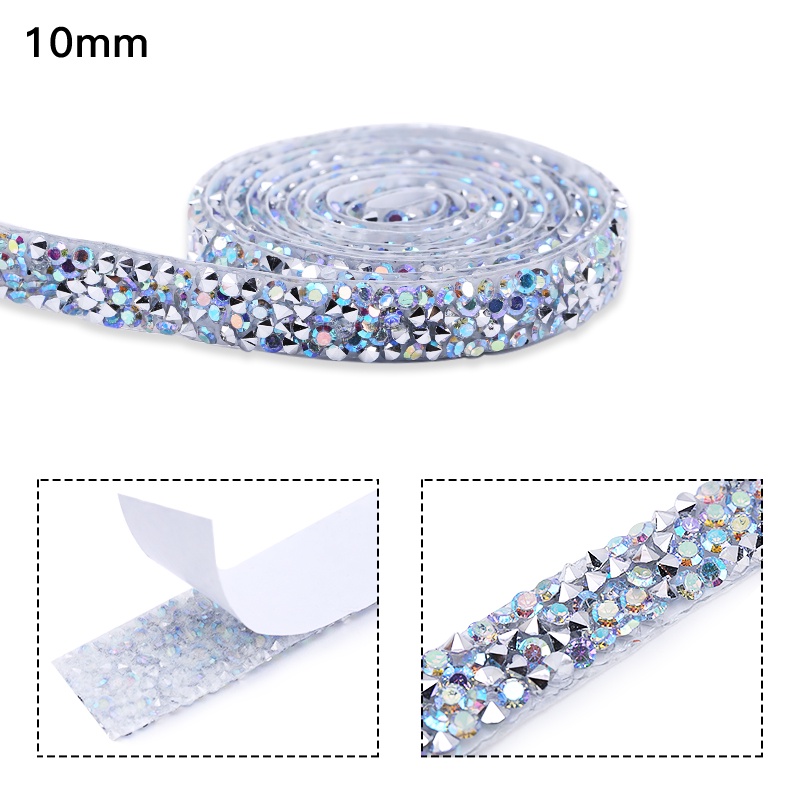 QIAO Self-adhesive Rhinestones Trim Glitter Crystal Tape Strass Ribbon ...