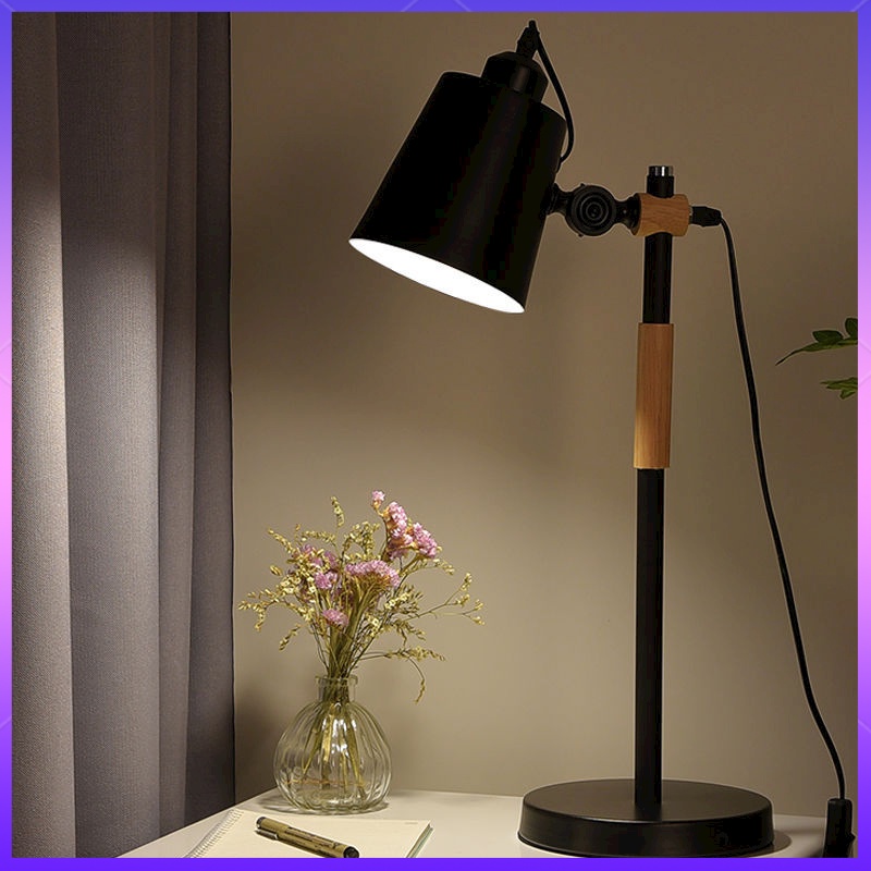 【PH STOCK】【COD】E27 modern Nordic solid wood LED desk lamp, eye ...