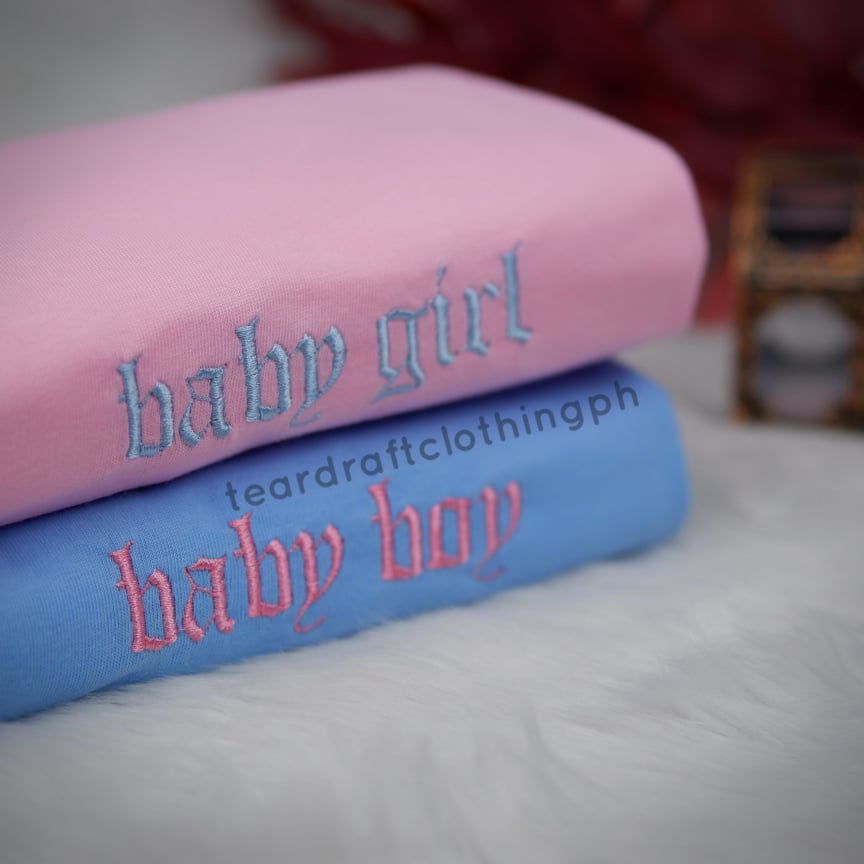 BABY GIRL ; BABY BOY (EMBROIDERED) | TEAR DRAFT CLOTHING | Shopee ...