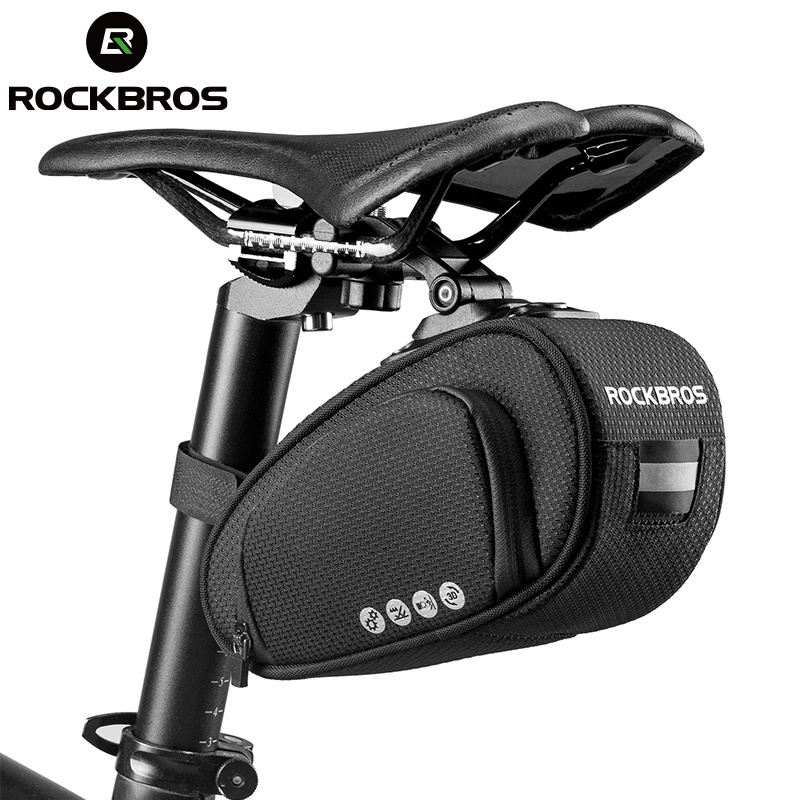 Rockbros Bicycle Tail Bag MTB Road Bike Rear Seat Pouch Reflective ...