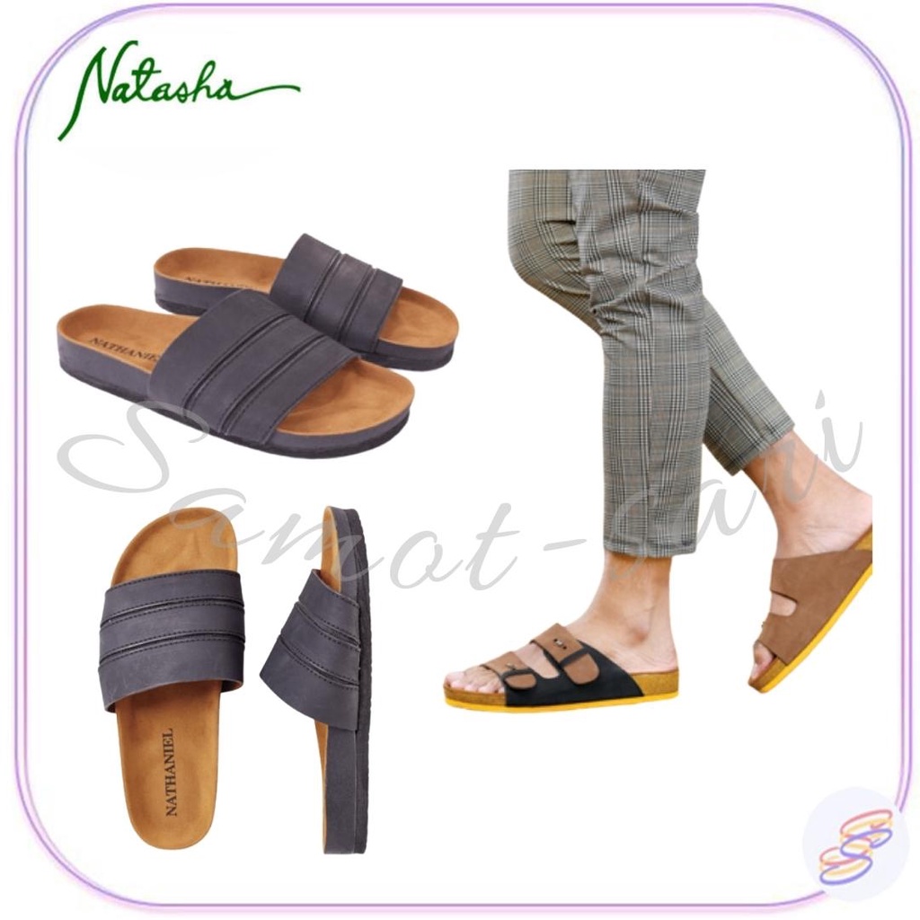 Natasha Nathaniel Men's Genuine Leather Casual Sandals Slippers ...