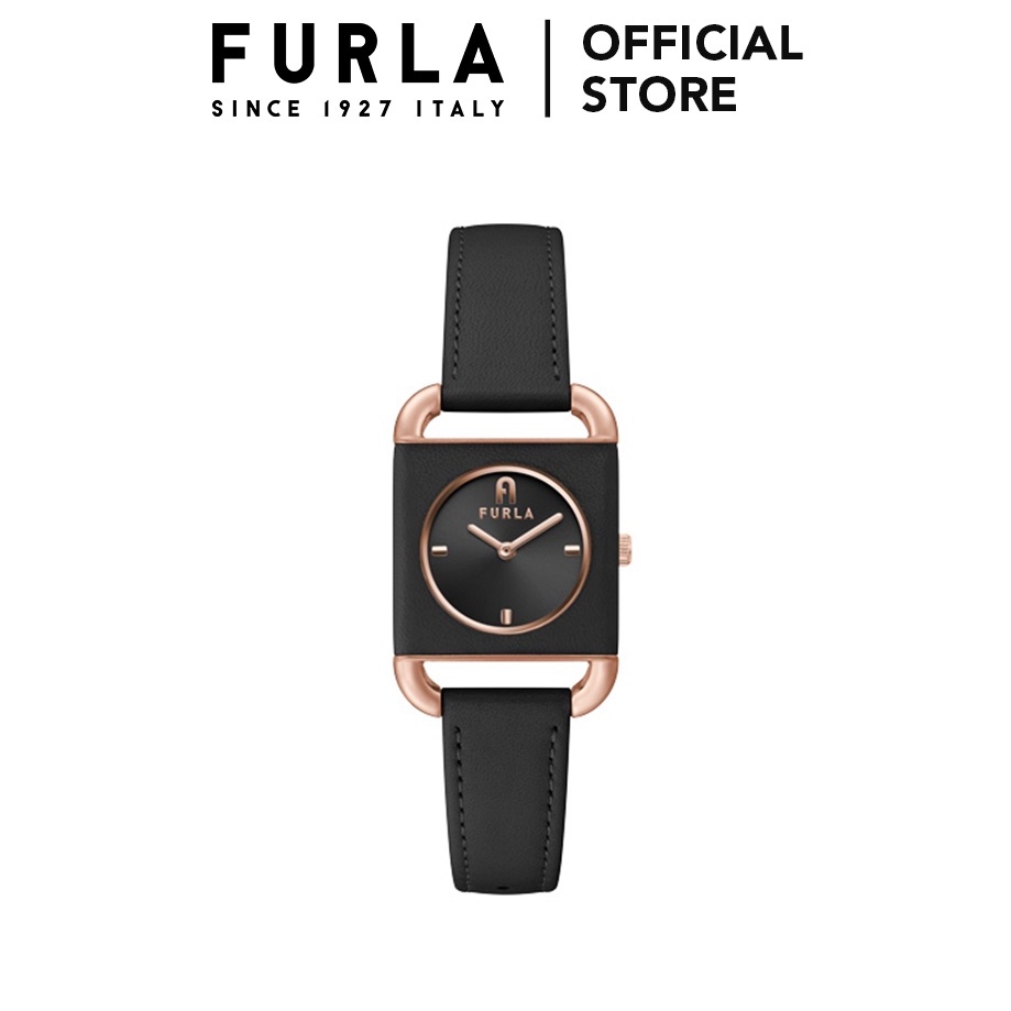 Furla Arco Square Heritage Black Leather Watch | Shopee Philippines