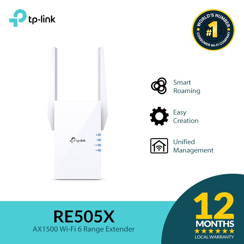TP-Link RE505X AX1500 Wi-Fi 6 Dual Band Range Extender Booster 2.4ghz ...