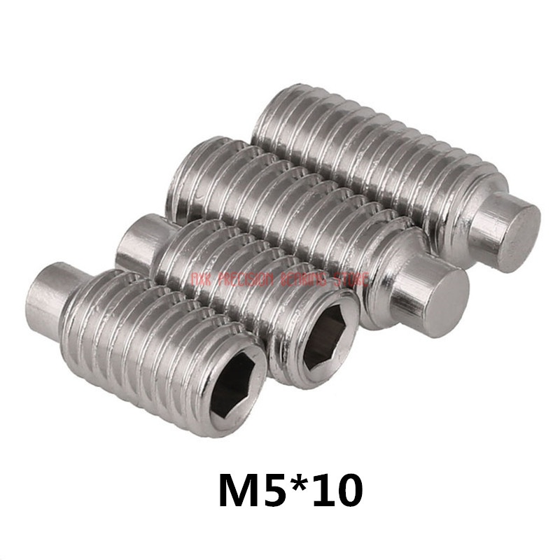 Rolamentos 60 Pieces M5*10 304 Stainless Din915 Srandard Convex Headless Socket Plug Set Screw ...