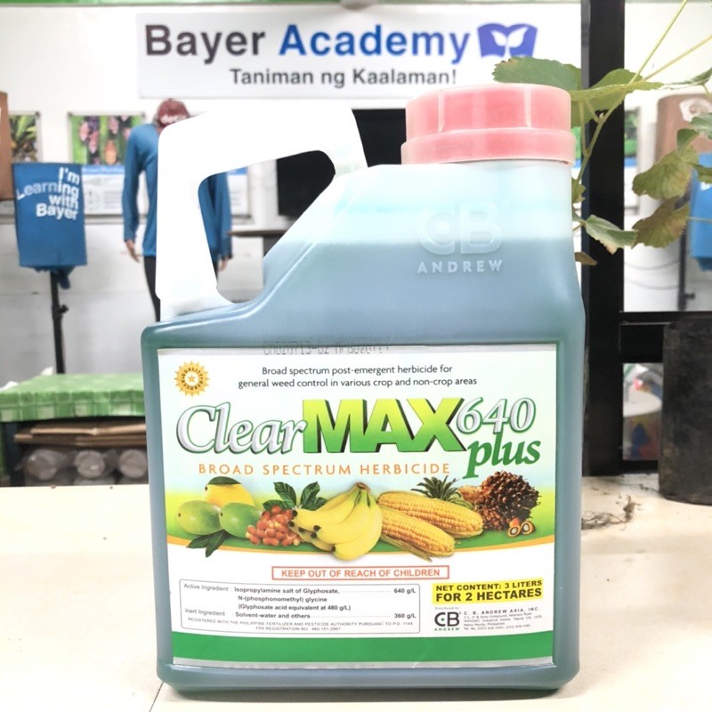 CLEAR MAX PLUS GLYPHOSATE 640 SL BROAD SPECTRUM HERBICIDE (3L) | Shopee ...