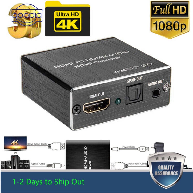 HDMI Stereo Audio Extractor Converter Adapte 4K * 2K HDMI to HDMI ...
