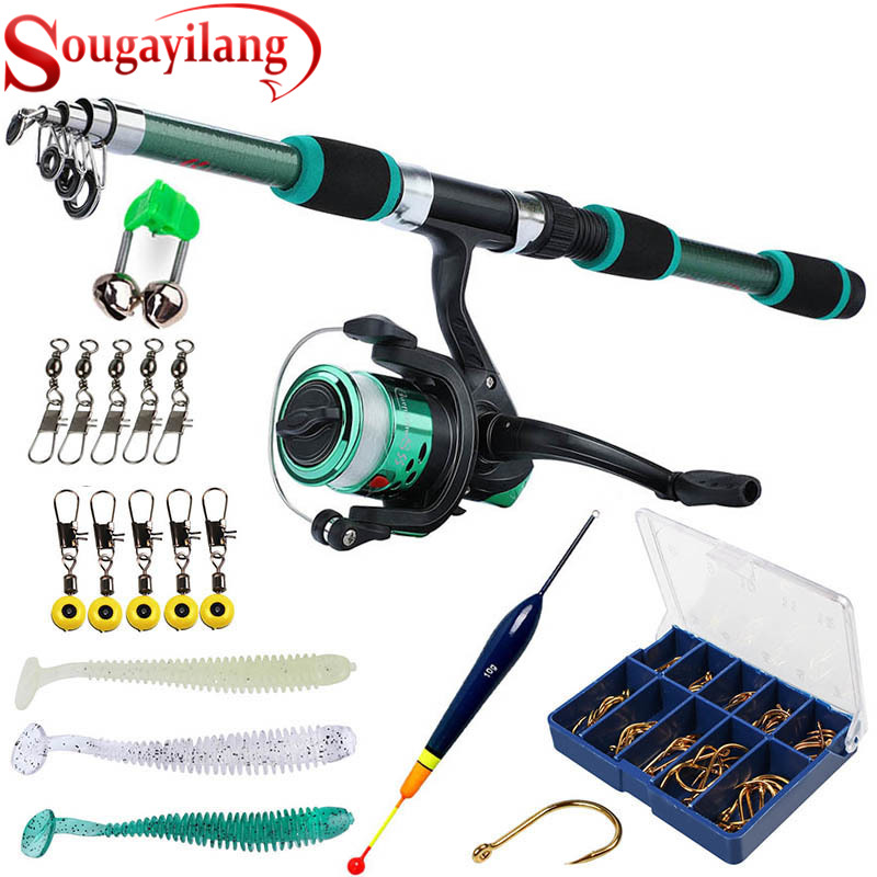 Sougayilang 1.8M Fishing Rod Reel Set Joran Pancing EVA Handle Glass ...