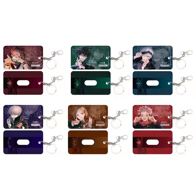 Anime Jujutsu Kaisen Ltadori Yuji Gojo Satoru Cards Holder Student ID ...